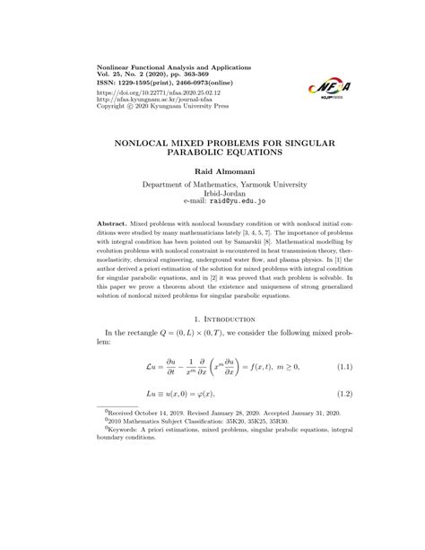 Pdf Nonlocal Mixed Problems For Singular Parabolic Equations