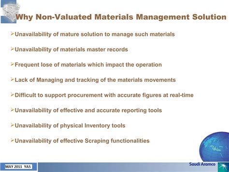 Scm Presentation Non Valuated Material Ppt