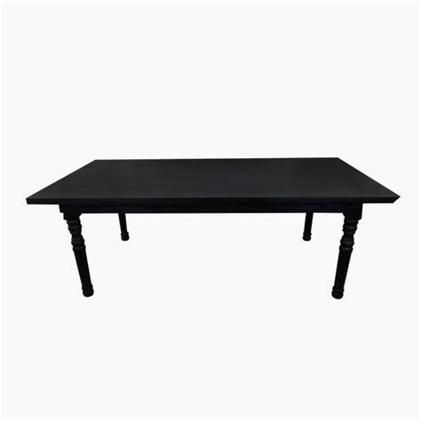 Wooden Black Rectangle Table Party Guide