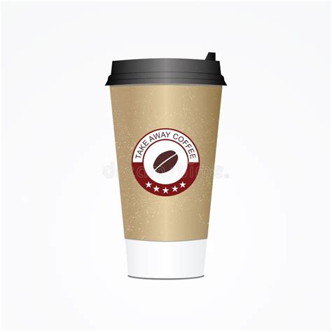 белизна кофейной чашки Примите отсутствующую бумагу пластичное Illustra вектора кофейной чашки