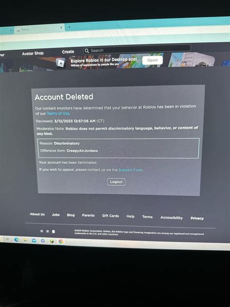 Account On Roblox Deleted R Robloxhelp
