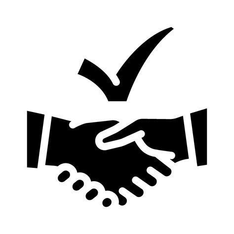 Handshake Check Mark Glyph Icon Vector Illustration 34789748 Vector Art At Vecteezy