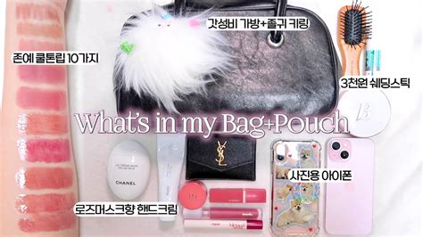 여름뮤트 찐코덕의 왓츠인마이백👜파우치털기까지💗 첫사랑st 향기템 겨울 필수 광택립 아이돌 핑크 애교살 핑크 색조템 보부상백 숙취해소제 하정 Hajeong