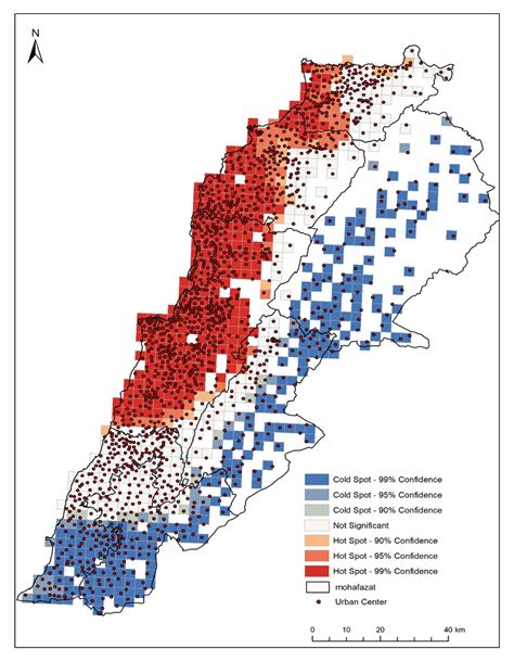 Optimized Hot Spot Analysis Of Lebanese Urban Centers It Is Based On Download Scientific