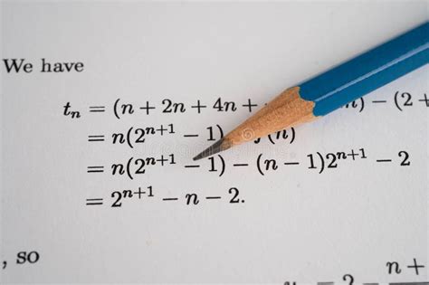 Pencil On Mathematic Formula Exercise Test Paper In Education School Stock Image Image Of