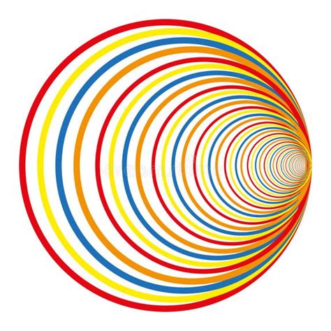 Colorful Spiral Circles Rainbow Ring Pattern Vector Concentric Design