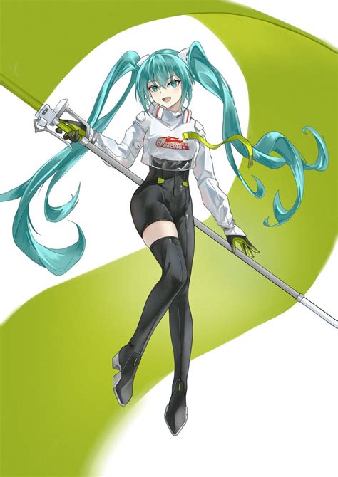 Hatsune Miku Racing Miku And Racing Miku Vocaloid And 1 More Drawn