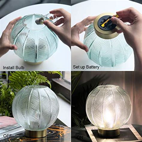 Battery Operated Lamp Table Lamp LED With Timer For Bedrooms Glass Night Light For Home