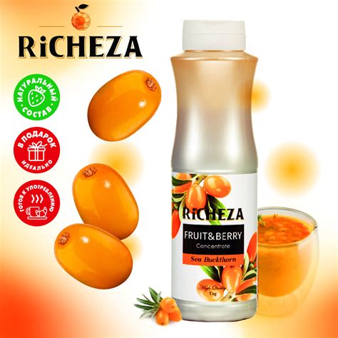 Концентрат для напитков Облепиха RiCHEZA, 1кг (для лимонадов, чая ...