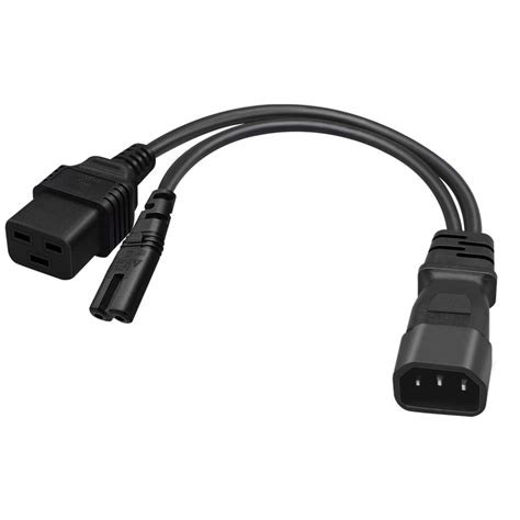 C14 To C7 C19 Y Splitter Power Plug Cord Single Iec 320 C14 Male To C7 C19 Female Splitter