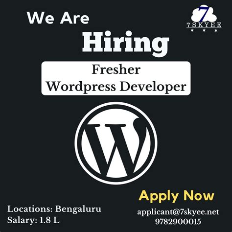 7skyee Placement Consultancy Private Limited On Linkedin Wordpressdeveloper Freshersjob