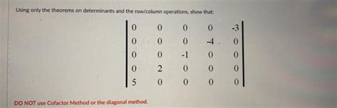 solved using only the theorems on determinants and the