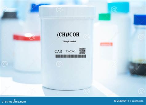 Ch3coh T Butyl Alcohol Cas 75 65 0 Chemical Substance In White Plastic Laboratory Packaging