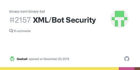 Xmlbot Security · Issue 2157 · Binary Combinary Bot · Github