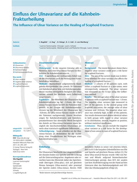 Pdf The Influence Of Ulnar Variance On The Healing Of Scaphoid Fractures