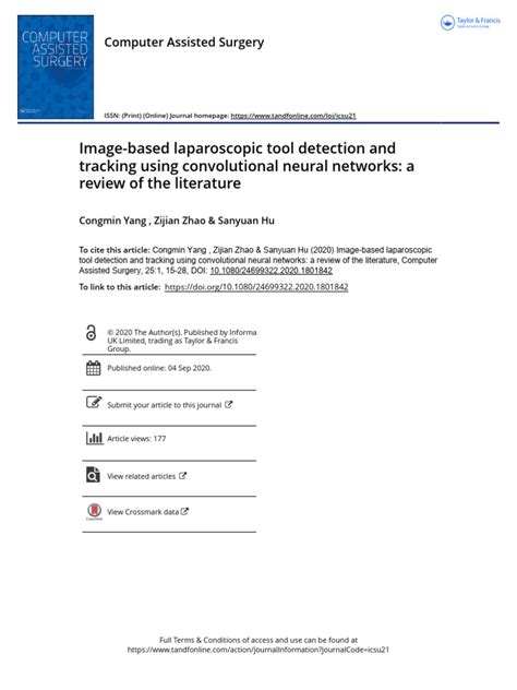 Image Based Laparoscopic Tool Detection And Tracki Pdf Applied