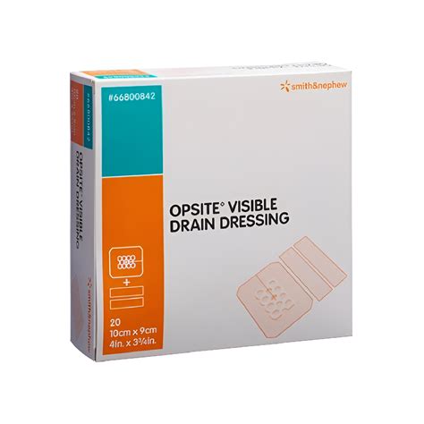 Opsite Post Op Dressing 9cm X 10cm Visible Drain 20 Pack