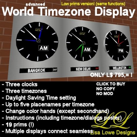 second life marketplace ll designs world timezones display v5 1a slx