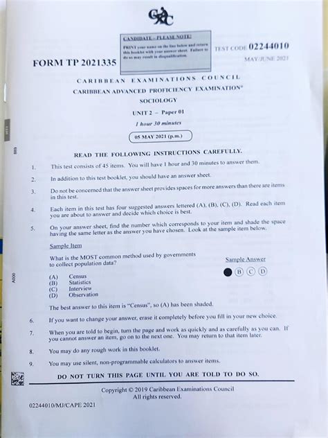 Soc Unit 2 P1 2021 With Answers Pdf