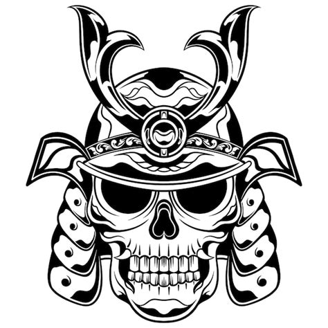 Premium Vector Vector Illustration Skull Samurai