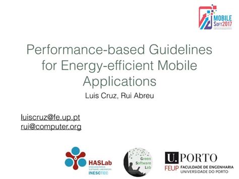 Performance Based Guidelines For Energy Efficient Mobile Applications Ppt