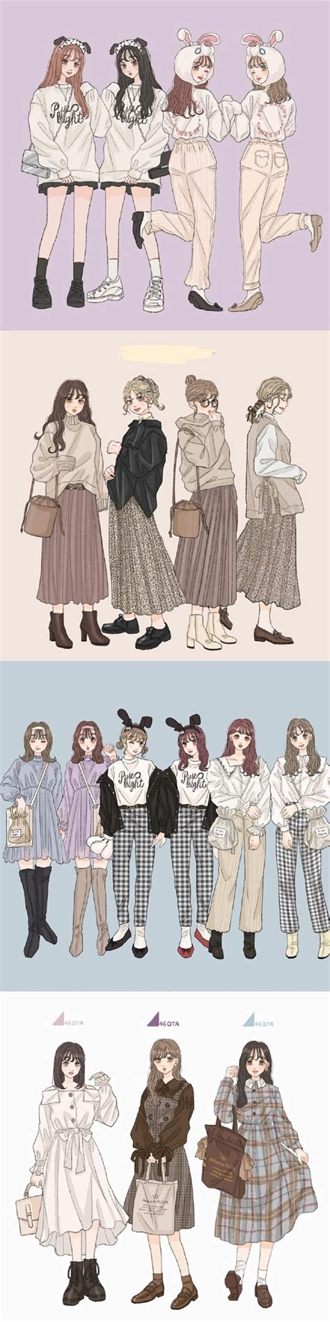 少女绘 时尚画 穿搭笔记 日系穿搭·通勤日常·配色参考 Cr Ins ᴀ20sᴜᴋᴀ002018