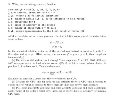 Solved 3 Write Test And Debug A Matlab Function Function Chegg