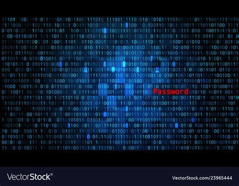 Digital Abstract Bg With Binary Code And Password Vector Image