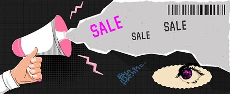 콜라주 그런지 배너 빈티지 팝 아트 포스터 디자인 라우드 스피커 미친 프로모션 을 발표 하는 찢어진 공예 노트북 모양 과 패턴 벡터 일러스트 에 어두운 체크 무늬 배경 합성