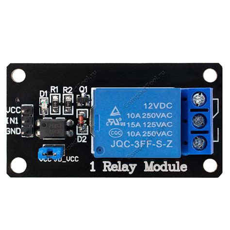 Модуль 1 канального реле с опторазвязкой 12 В