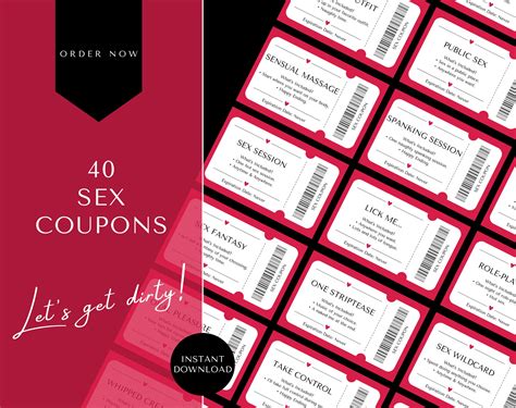 Sex Coupons Printable Naughty Gifts Sex Coupons For Him And Her Kinky Erotic Sexy Gift Sex