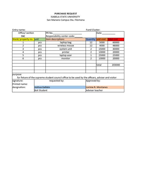 Purchase Request Pdf