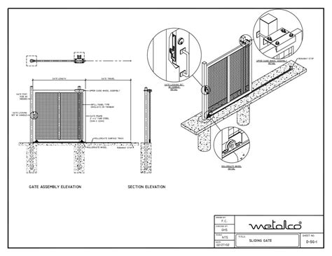 Gate With Fence Elevation And Section Cad Drawing Details Dwg File