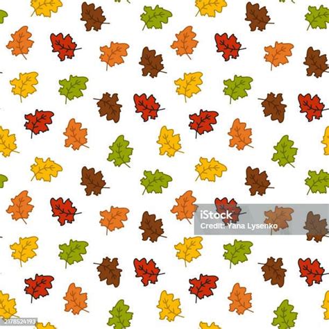 흰색 배경에 생생한 색상의 단풍의 완벽 한 패턴 가을 시즌의 개념 자연 잎 품종 장식 디자인 요소 가을 벽지 포장지 인쇄 직물 11월에 대한 스톡 벡터 아트 및 기타 이미지