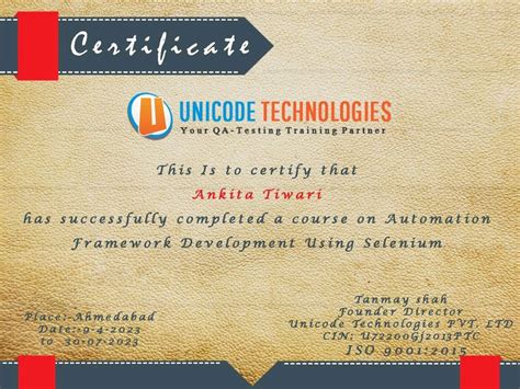 Ankita Tiwari On Linkedin Successful Complition Automation Framework
