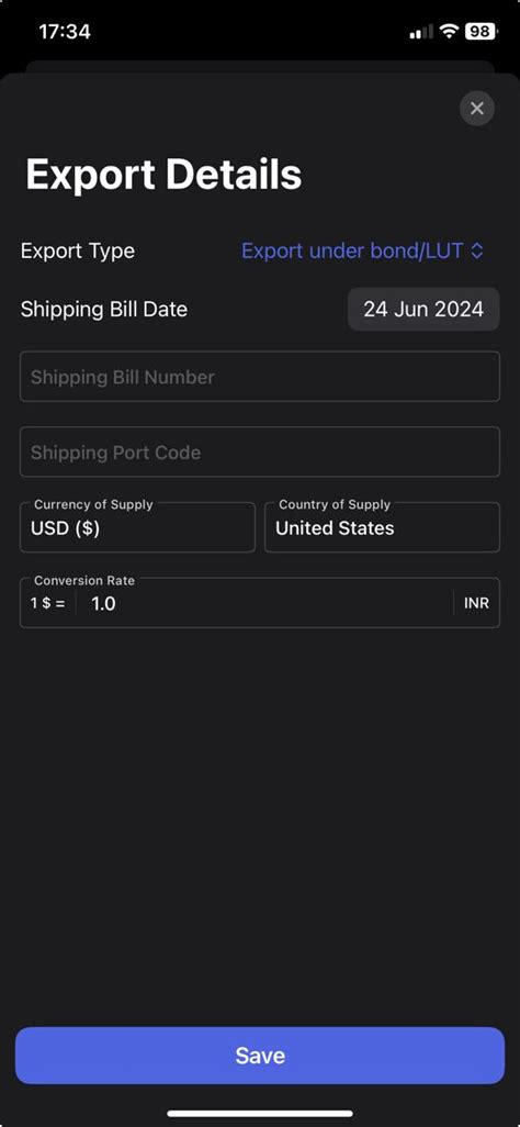 How To Create Export SEZ Invoice On Mobile IOS Swipe