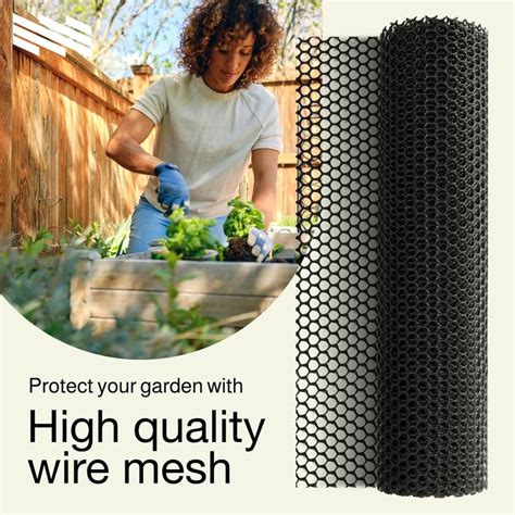 Maporch Chicken Wire Fence Mesh 157in X 10ft Black Plastic Hexagonal
