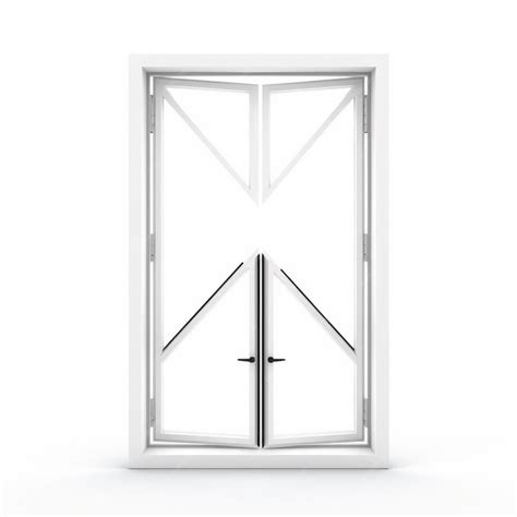 Premium Photo Modern Angular Front Double Door With Minimal Arrowshaped Window