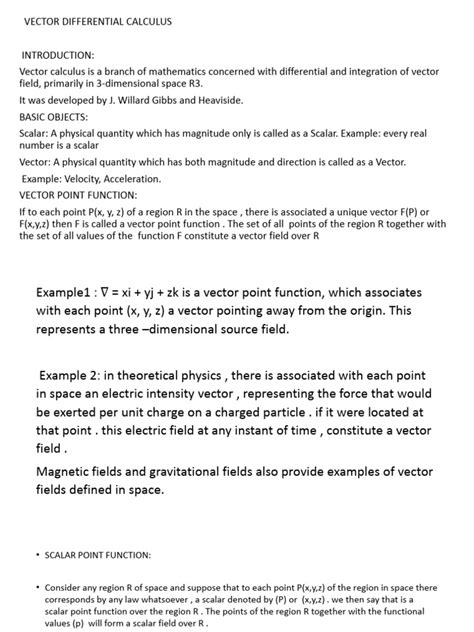 Week 8 Vector Differential Calculus Intro Pdf Euclidean Vector