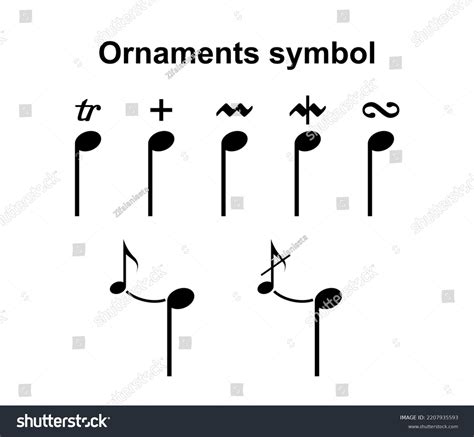 Símbolo De Notación Musical Ornamental De Vector De Stock Libre De