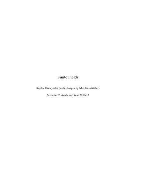 Finite Fields Pdf Ring Mathematics Field Mathematics