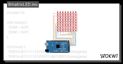 8matrixLED Ino Wokwi ESP32 STM32 Arduino Simulator