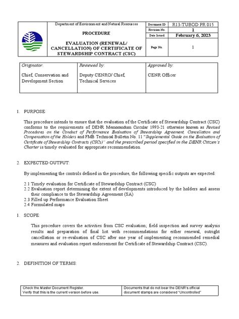 Procedure Csc Pdf Evaluation