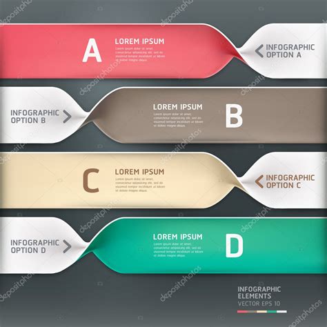 Modern Spiral Infographics Options Banner Vector Illustration Stock