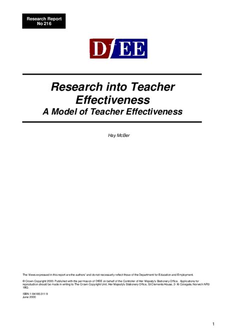 Pdf Research Into Teacher Effectiveness A Model Of Teacher Effectiveness