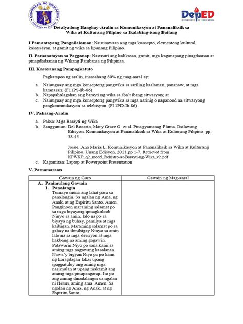 Detailed Lesson Plan For Shs Demo Teaching Pdf