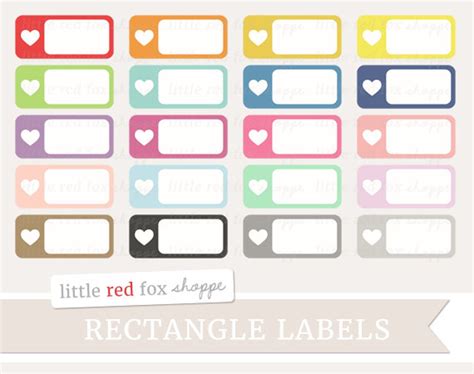 Rounded Rectangle Label Clipart Banner Clip Art Heart Frame Pennant Flag Tag Decorative Cute