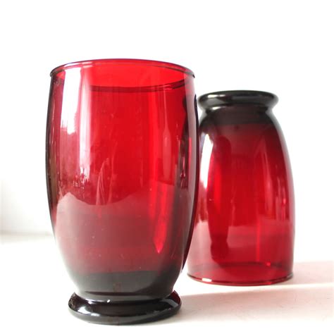 Vintage Ruby Red Glass Tumblers