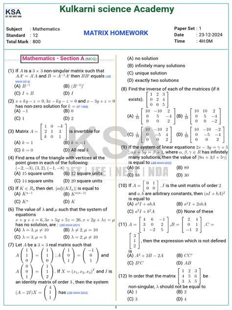 Matrix Homework 1734932983 Pdf Matrix Mathematics Matrix Theory