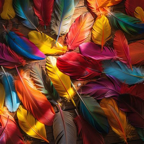 Free Colorful Feather Display Photo Colorful Feathers Vibrant Download At Stockcake